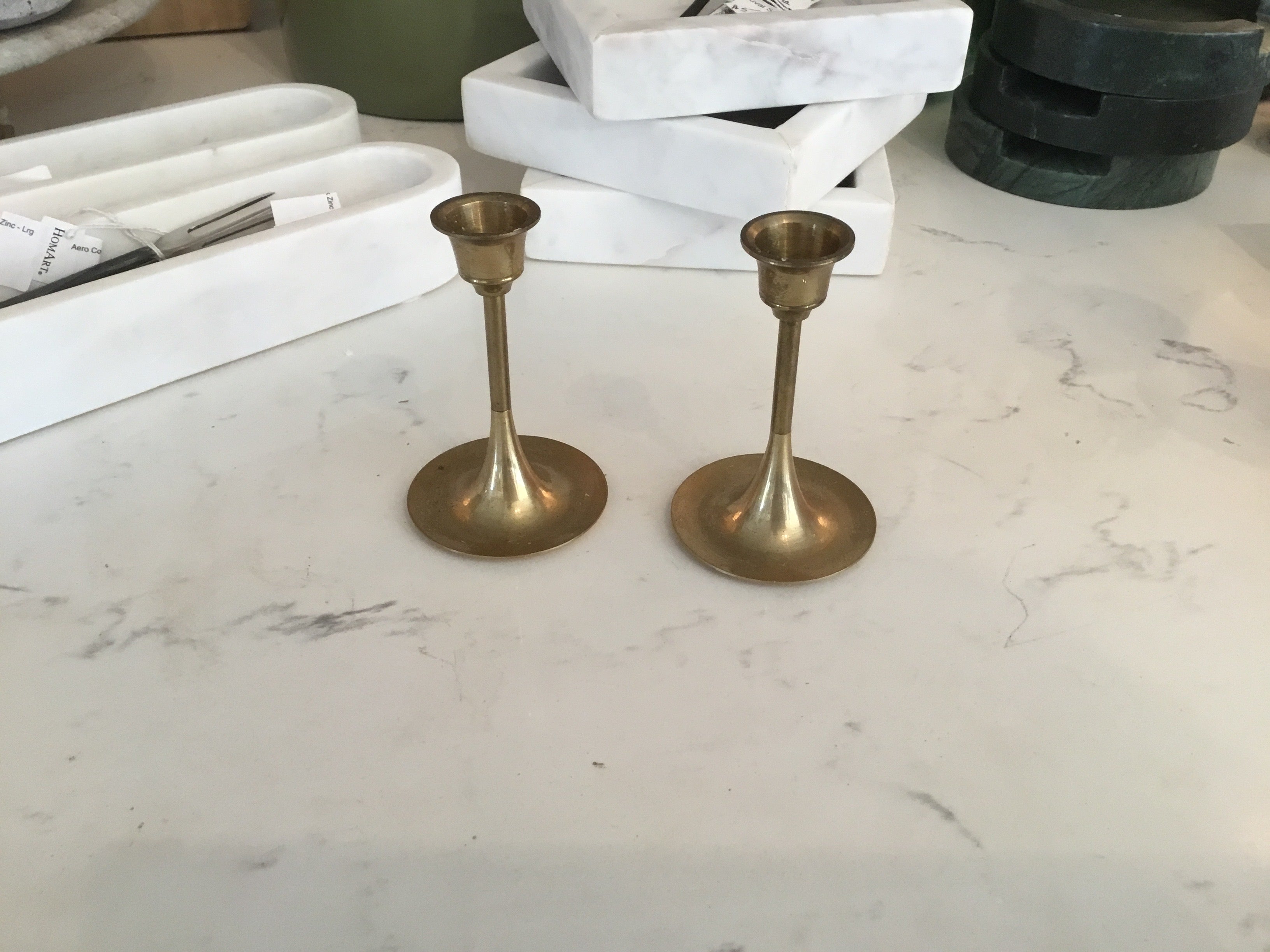 Mini Brass Candlesticks - Set of 2 – 27 South